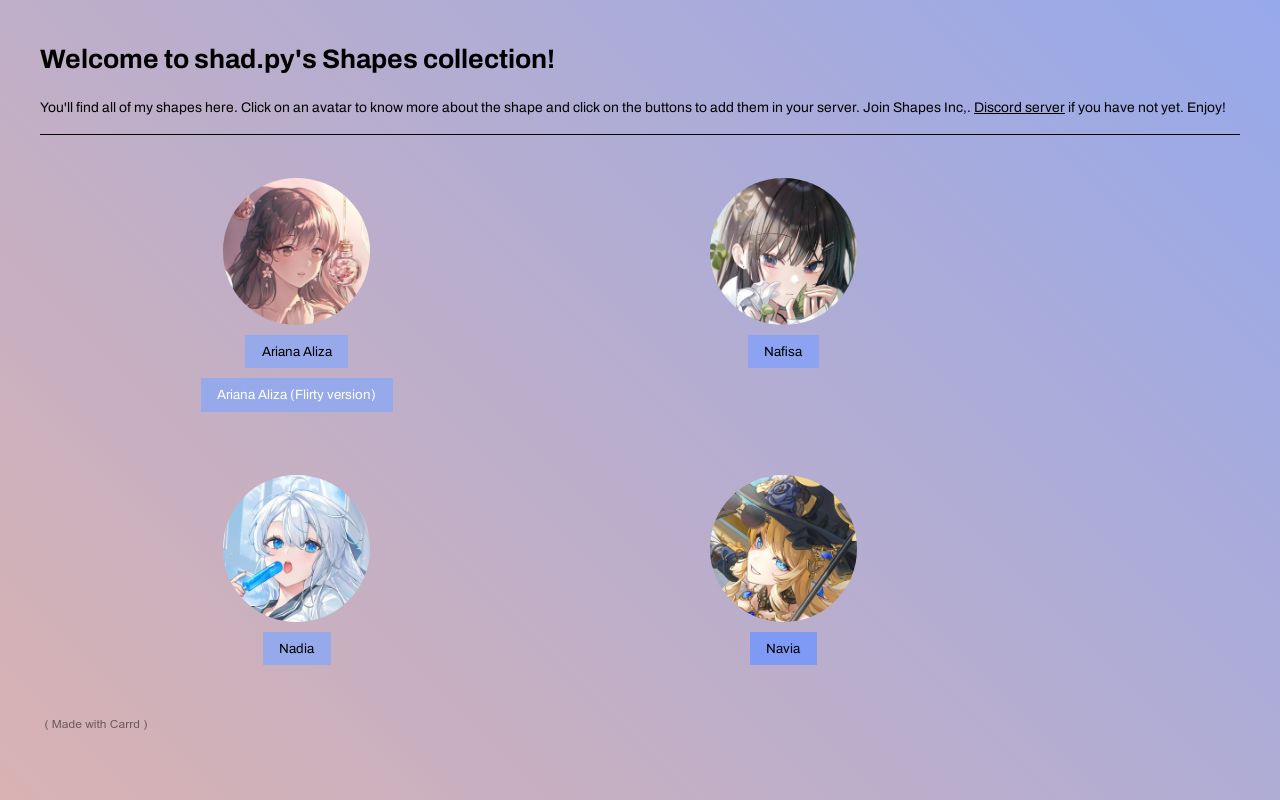 Shapes of shad.py